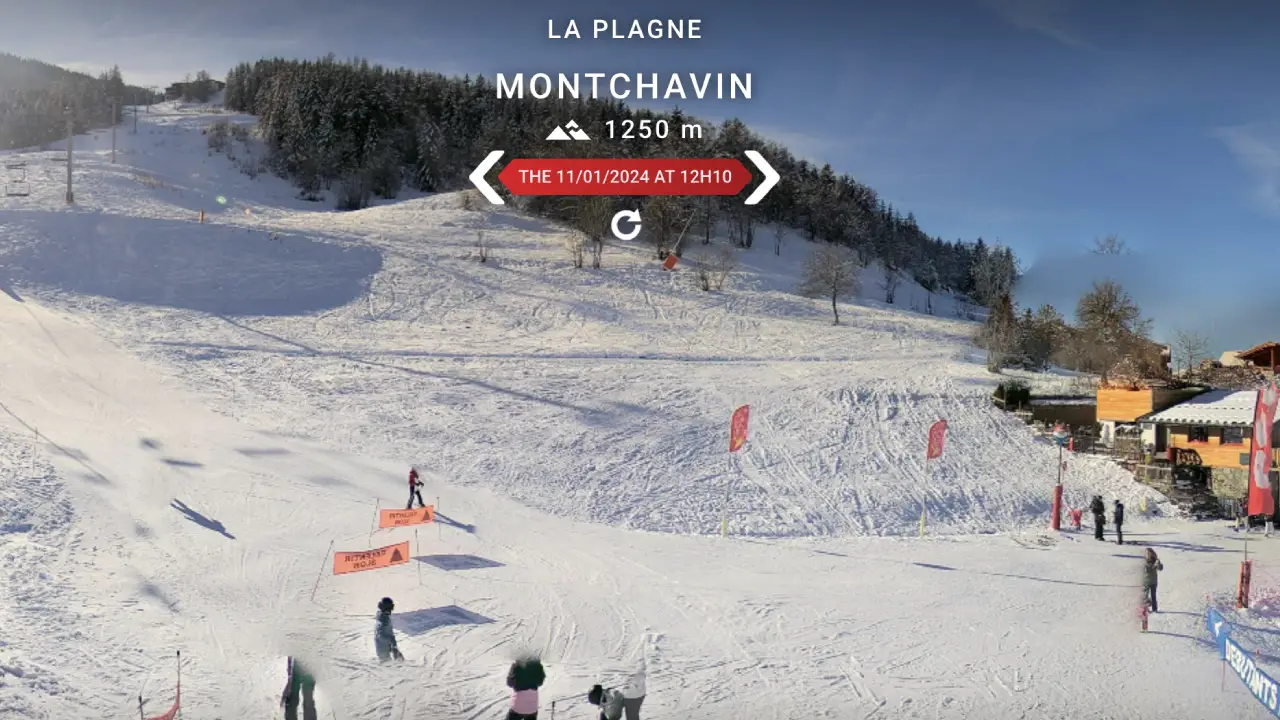 La Plagne webcam: Front de neige / Montchavin - La Plagne 360