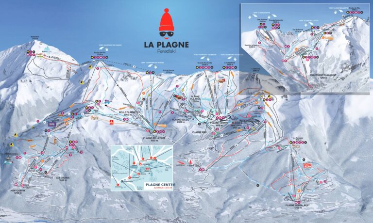 La Plagne piste map - The La Plagne trail map part of Paradiski - La ...